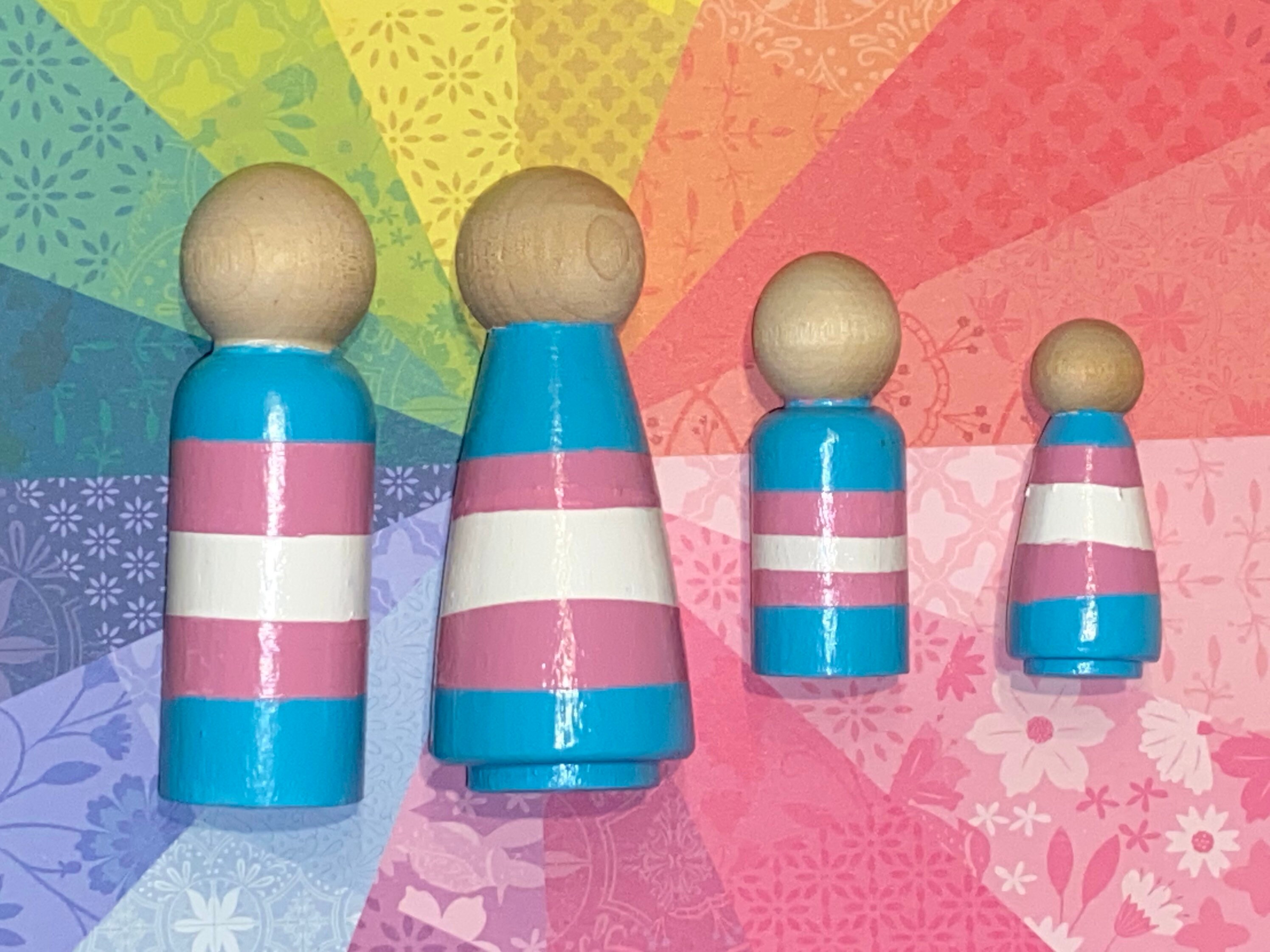 Pride Peg Dolls LGBT+ Rainbow Gay Trans Bi Pan - Etsy