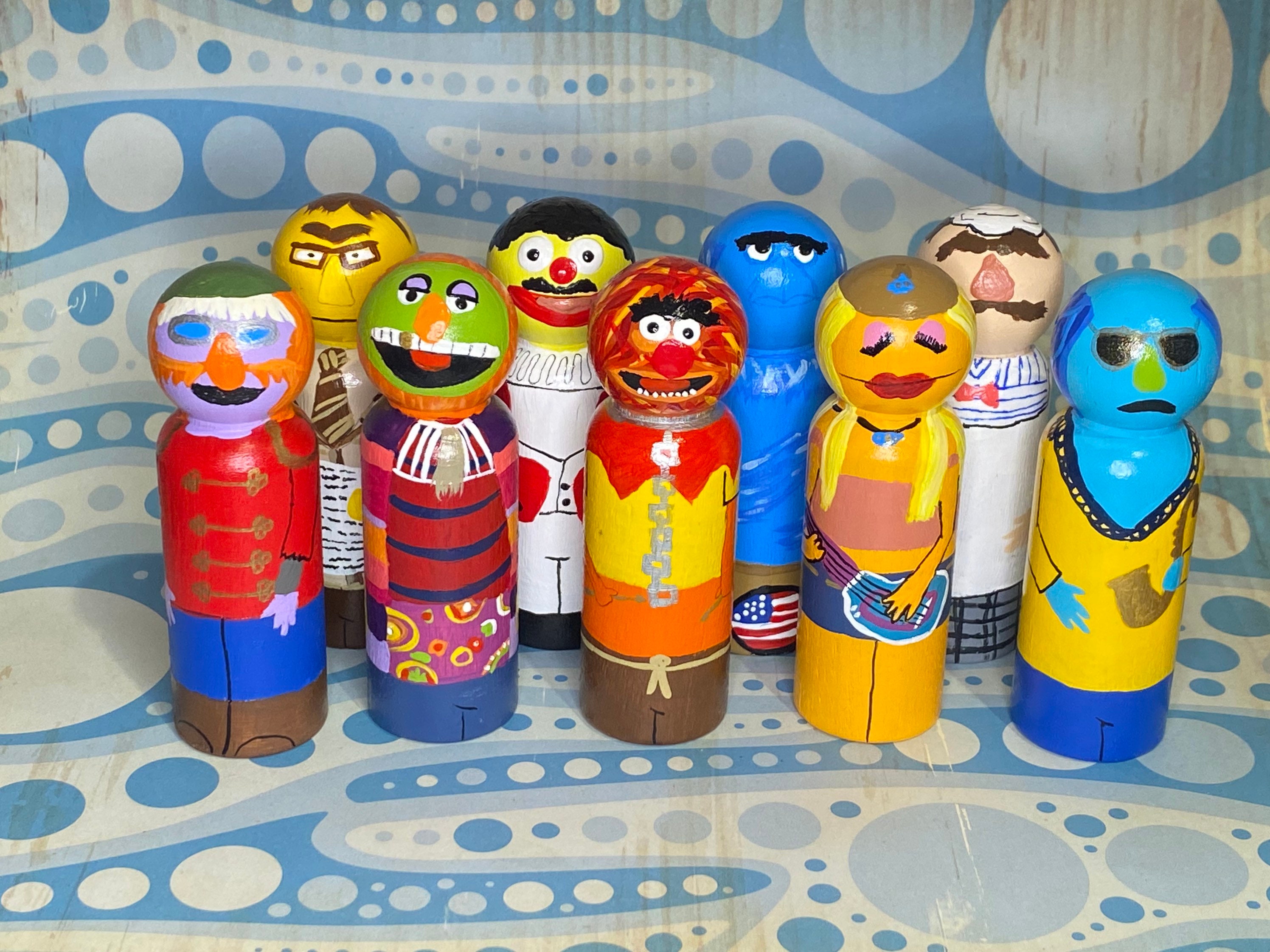 Muppets Peg Dolls Electric Mayhem Swedish Chef Sam Eagle the Muppet ...