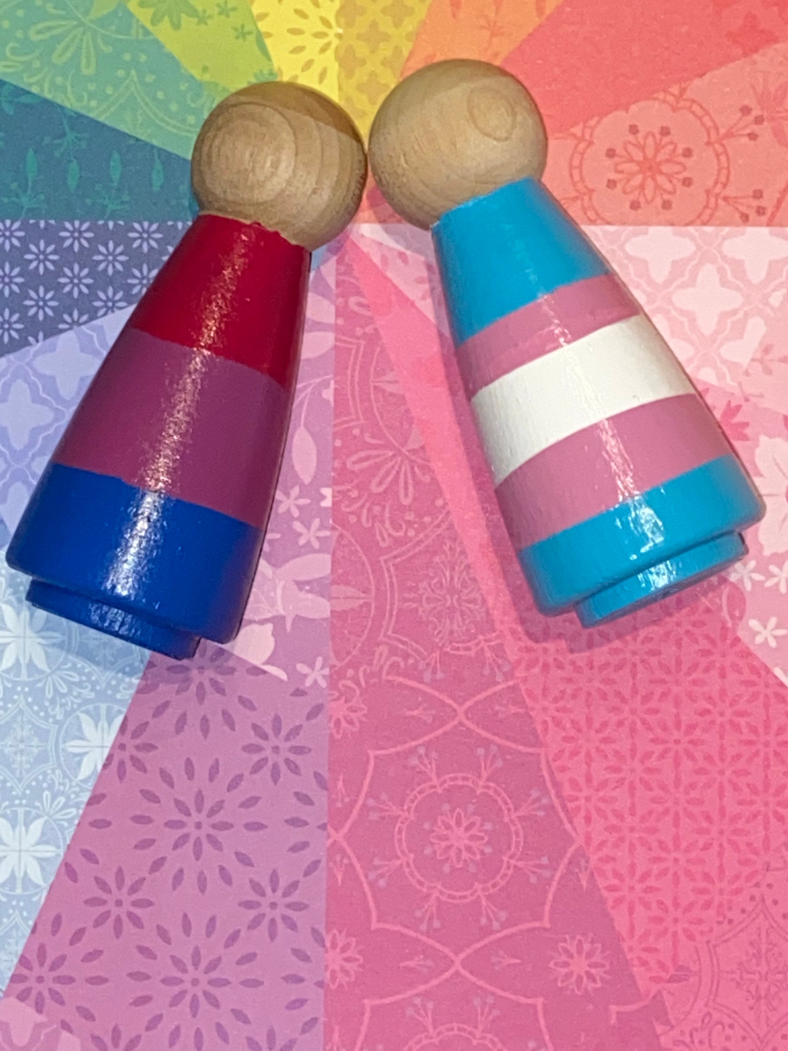 Pride Peg Dolls LGBT+ Rainbow Gay Trans Bi Pan - Etsy