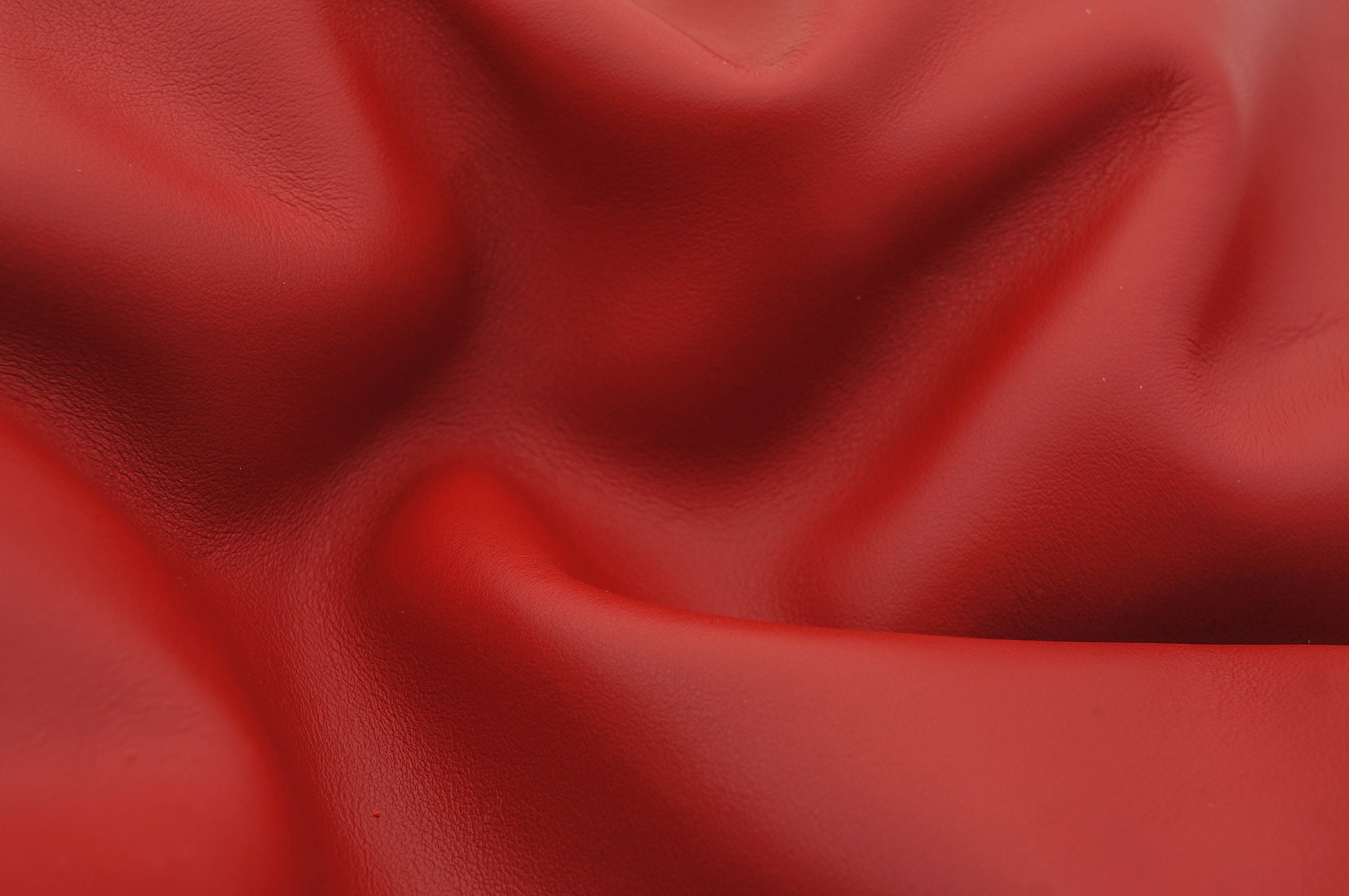 Red leather sheets with smooth surface. Nappa genuine leather | Etsy