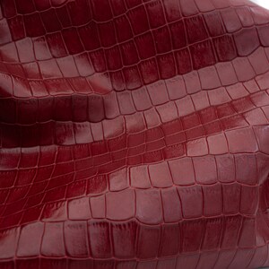 Croco Leather Sheets in Dark Red Color With Crocodile Patterna Very ...