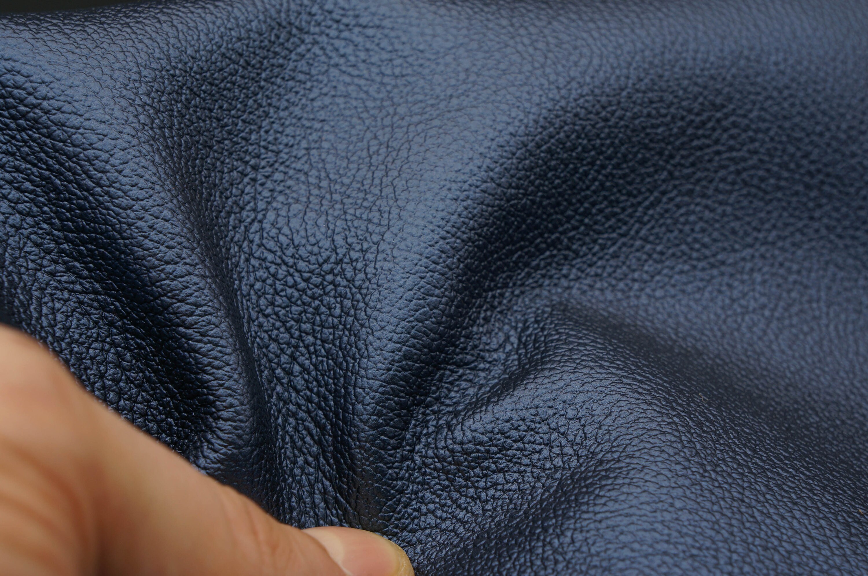 Night blue real leather sheets with metallic look. Dark blue | Etsy