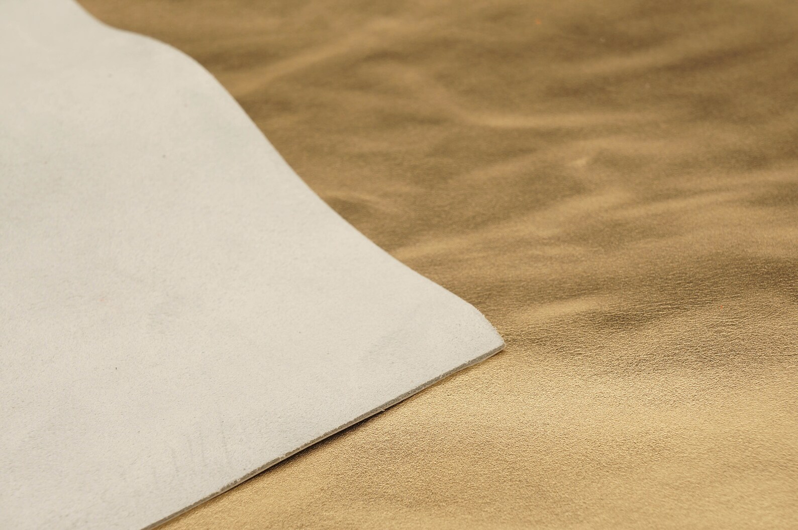 Gold Leather Pieces With Metallic Look. Nappa Genuine Leather Sheets in ...