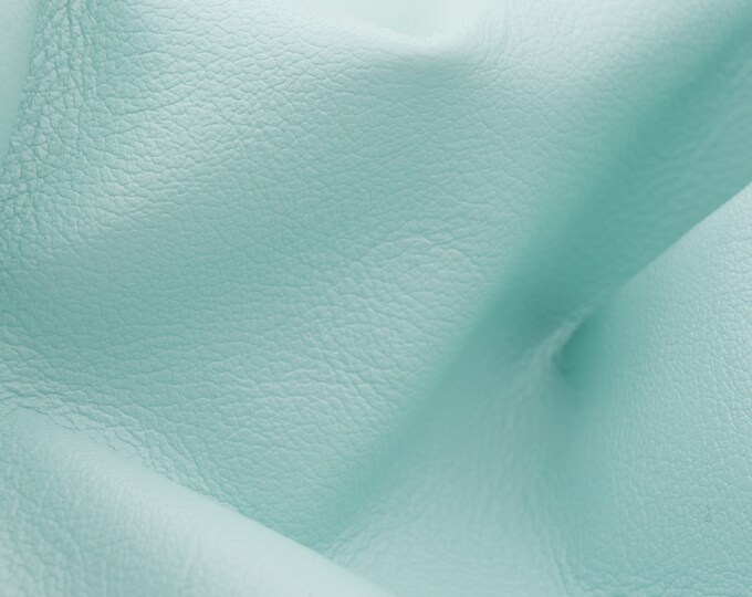 Real Leather Sheets in Light Blue Color With Discrete Sheen. Genuine ...