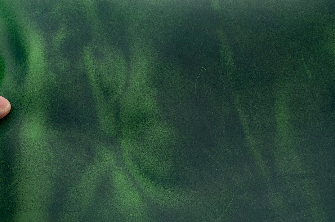 Pull up Leather Sheets in Dark Forest Green Color .full Grain Crazy ...