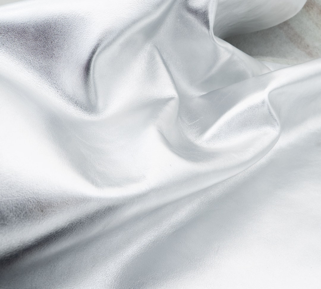Silver Leather Sheets With Metallic Look. Silver Color Genuine Leather ...
