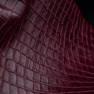 Dark Burgundy Red Croco Leather Sheets With and a Little Sheen. High ...
