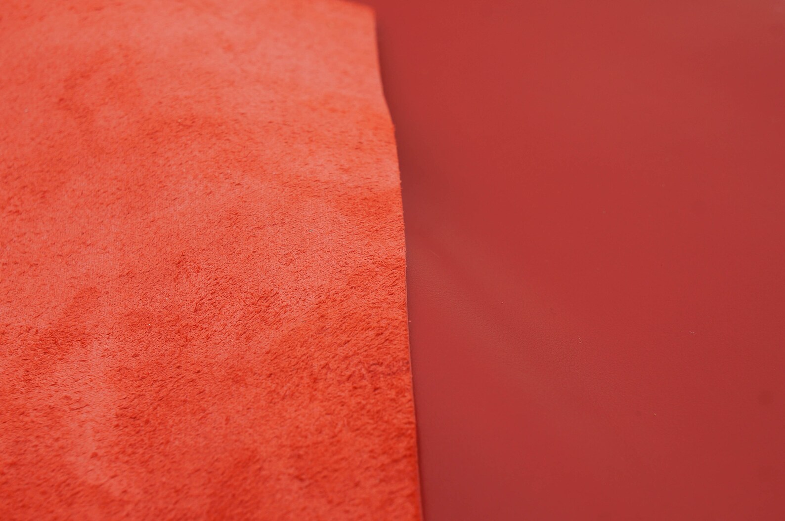 Red leather sheets with smooth surface. Nappa genuine leather | Etsy