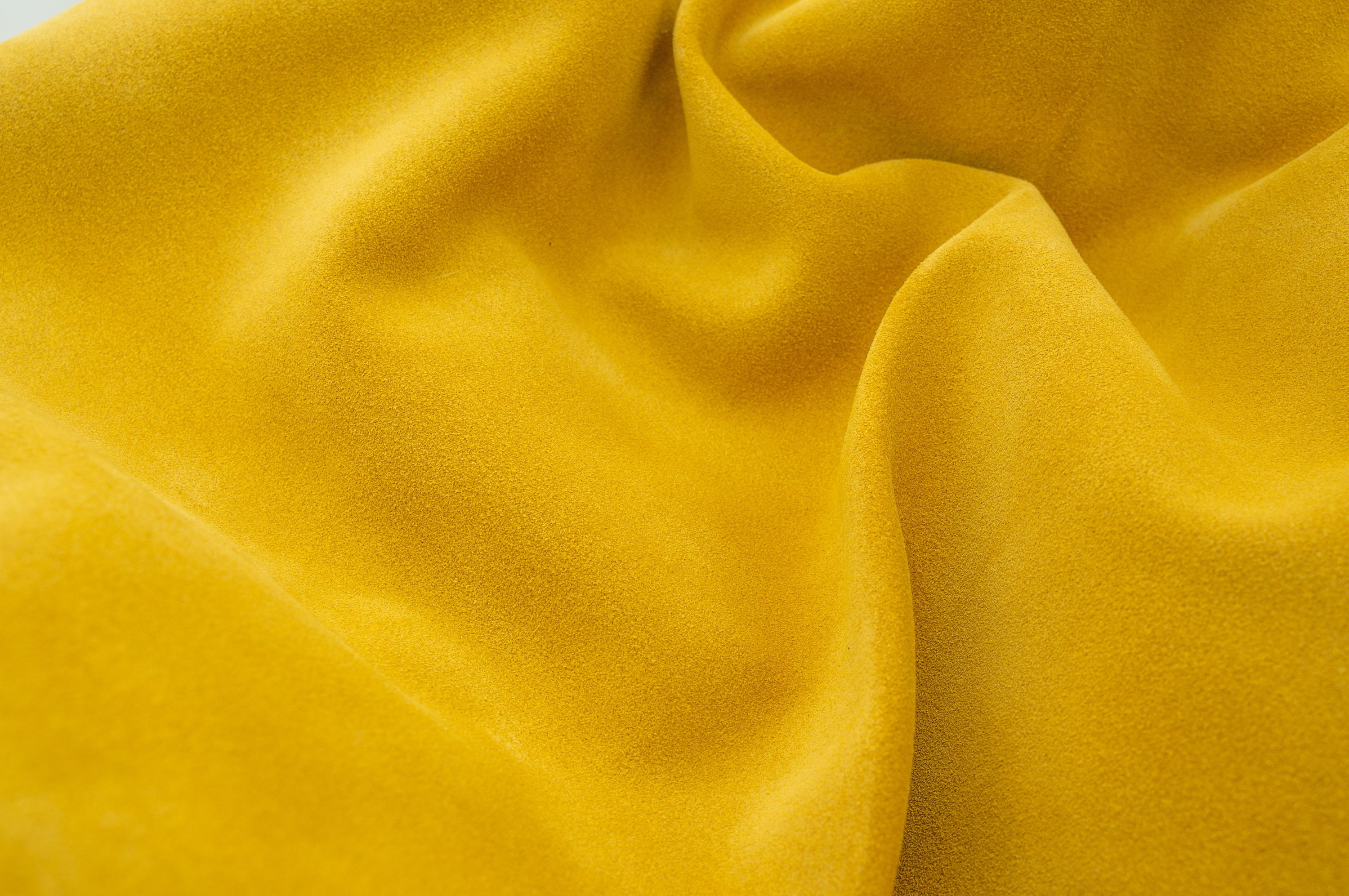 Yellow Suede Leather Sheets for Diy Crafts. Good Quality Genuine Suede ...