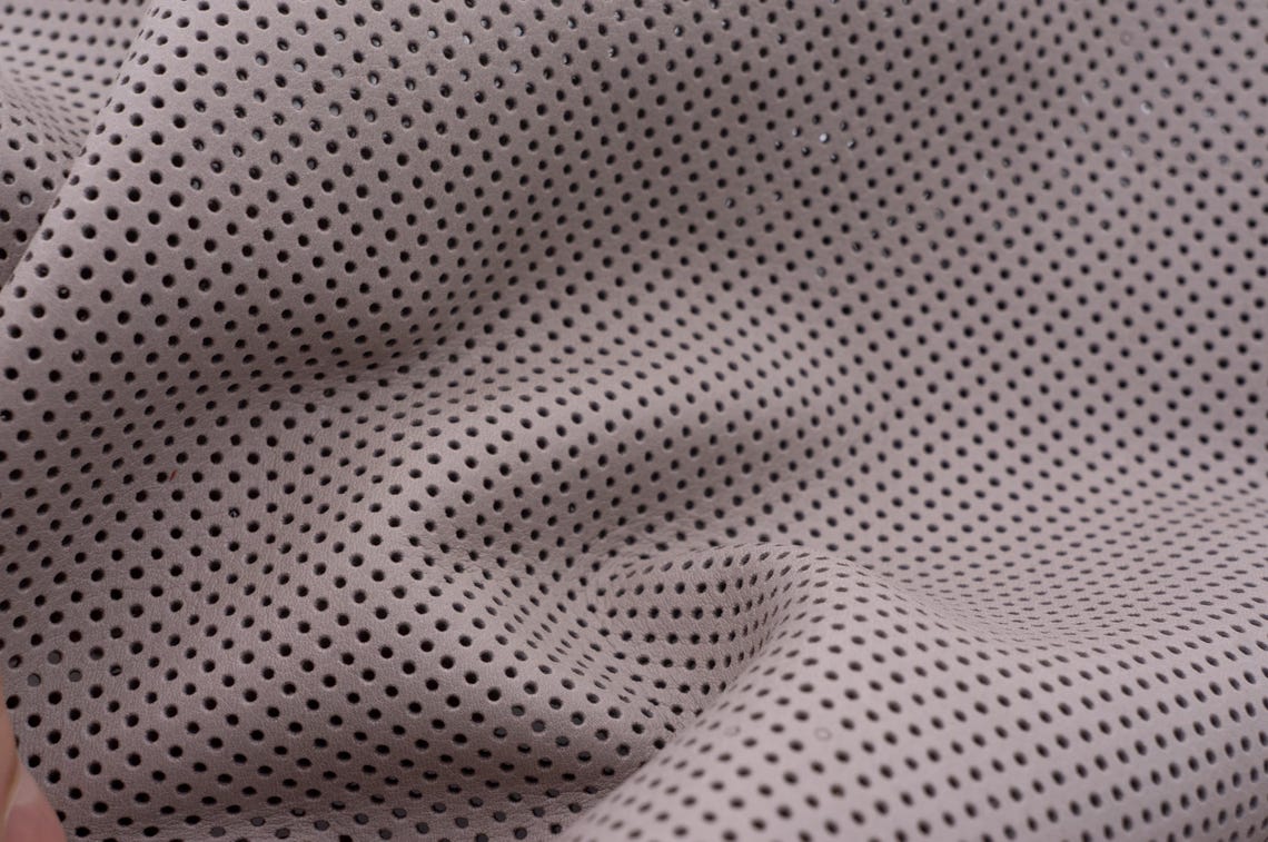 Perforated Nappa Leather Sheets in Beige-gray. Genuine Leather Pieces With Round Holes - Etsy