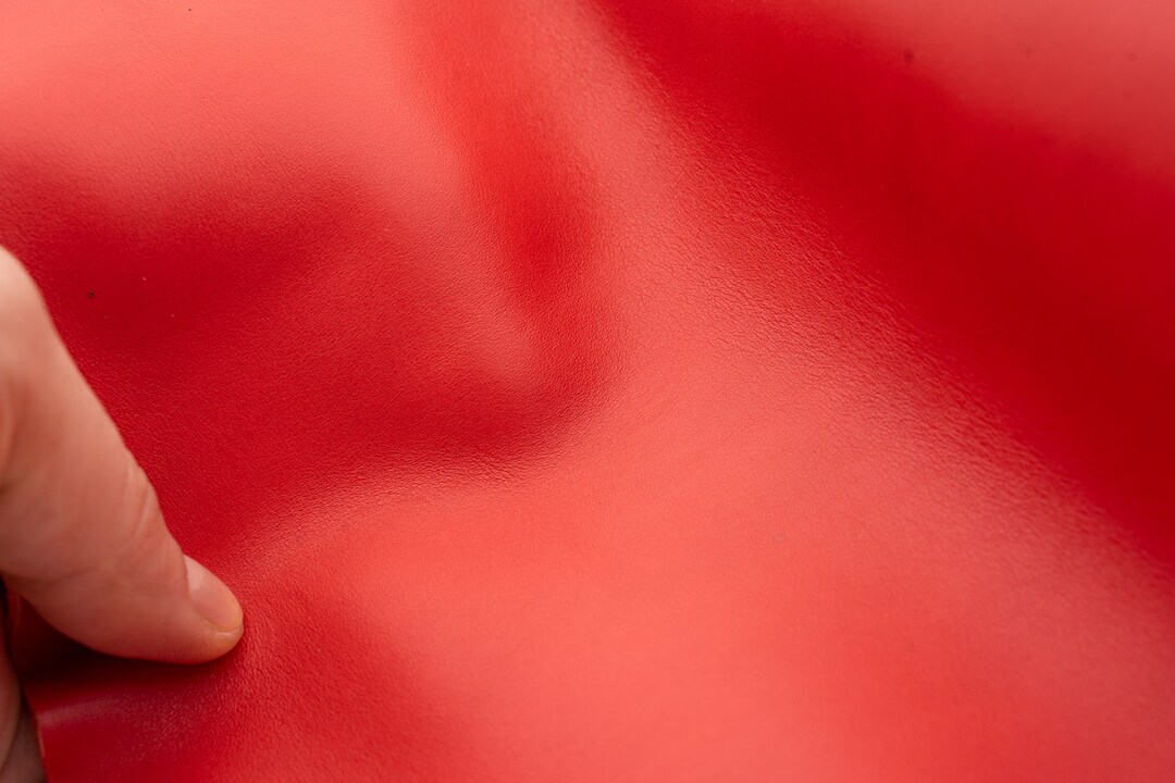 Red Leather Sheets Color With a Very Discrete Coud Effect. Genuine ...