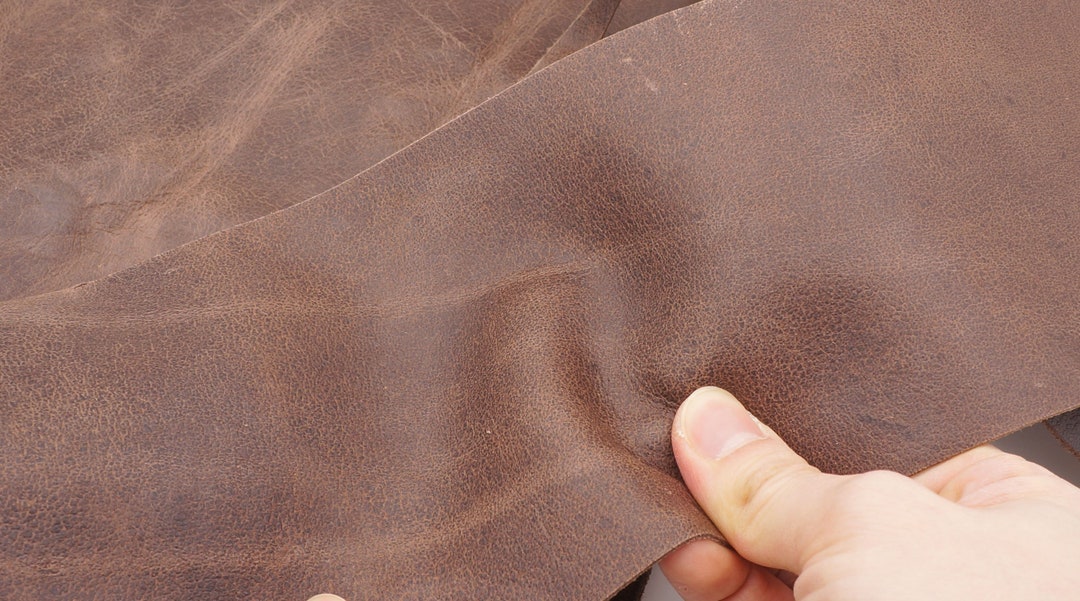 Antique Leather Sheet in Brown Chestnut. Full Grain Leather With ...