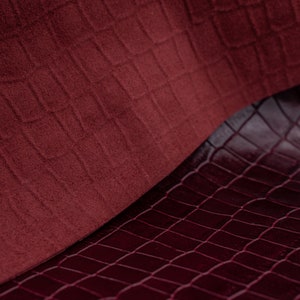 Dark Burgundy Red Croco Leather Sheets With and a Little Sheen. High ...