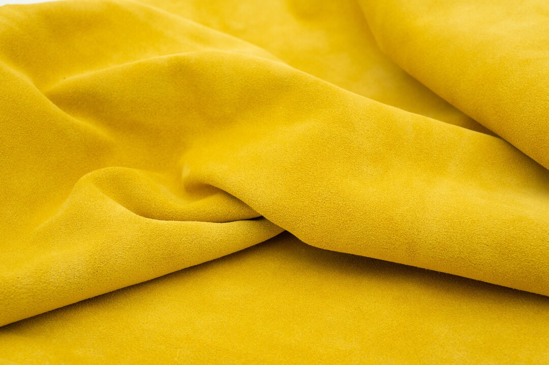Yellow Suede Leather Sheets for Diy Crafts. Good Quality Genuine Suede ...
