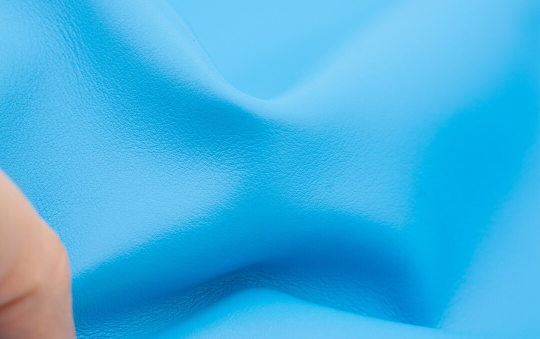 Nappa Leather Sheets in Sky Blue Color. Soft, Matte Light Azure Genuine ...