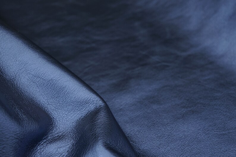 Nappa Metallic Leather Sheets in Blue Gray Color, Pliable, Soft and ...