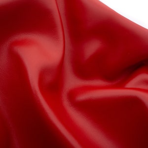 Red Leather Sheets With Smooth Surface. Nappa Genuine Leather Pieces ...