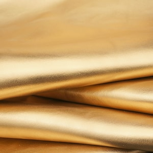 Gold Leather Pieces With Metallic Look. Nappa Genuine Leather Sheets in ...