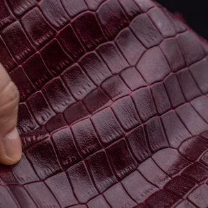 Dark Burgundy Red Croco Leather Sheets With and a Little Sheen. High ...