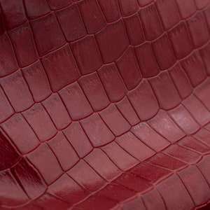 Croco Leather Sheets in Dark Red Color With Crocodile Patterna Very ...