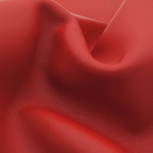 Red leather sheets with smooth surface. Nappa genuine leather | Etsy