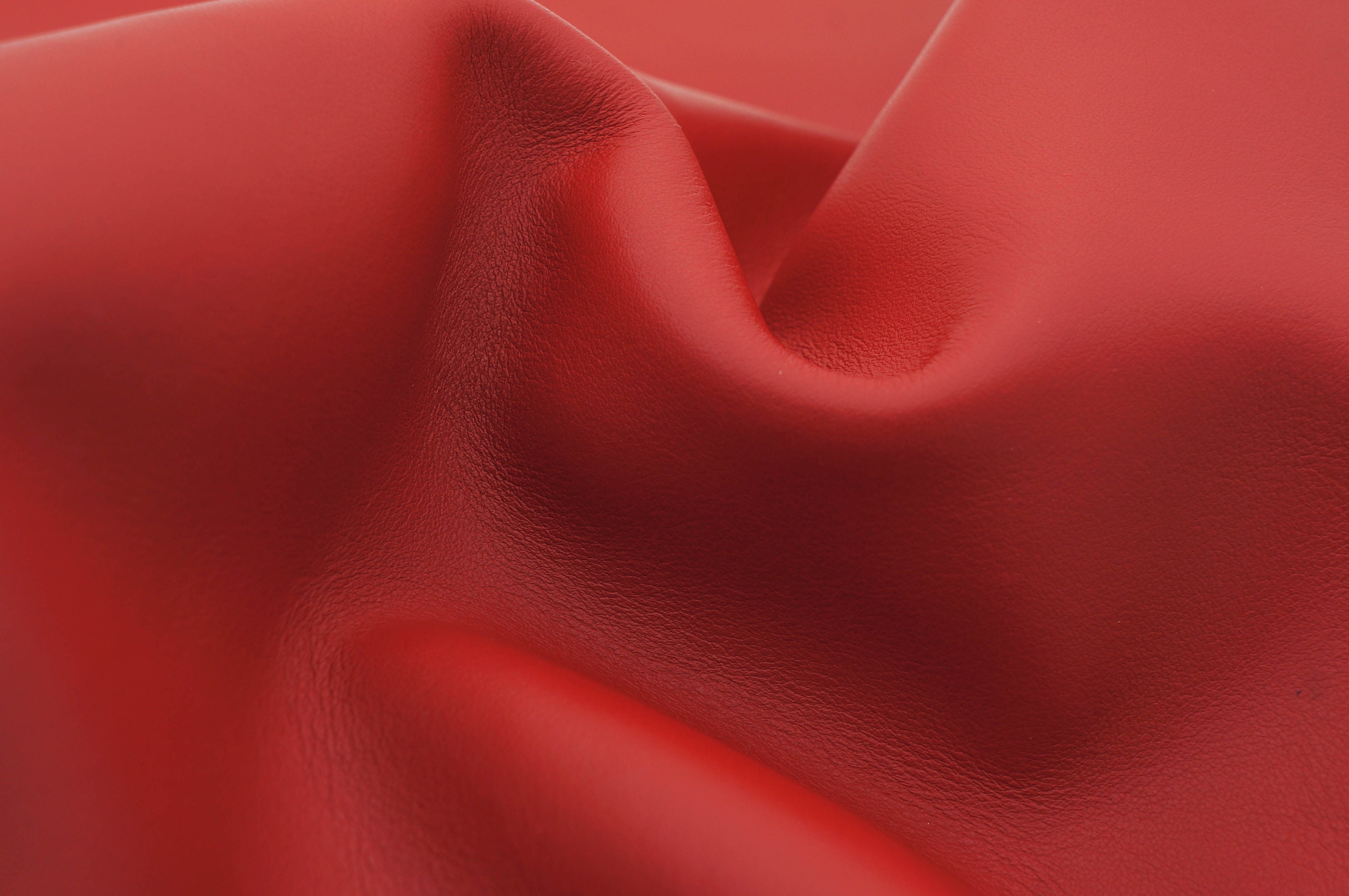Red leather sheets with smooth surface. Nappa genuine leather | Etsy