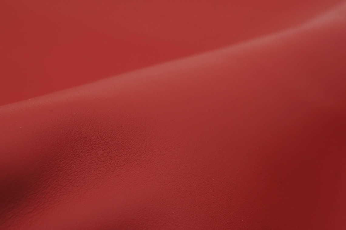 Red leather sheets with smooth surface. Nappa genuine leather | Etsy