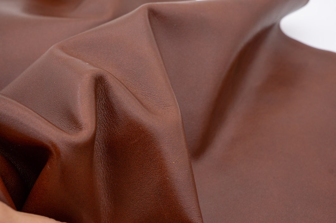 Nappa Leather Sheets in Dark Cognac Brown, 1.1mm/2-3oz. Soft and Smooth ...