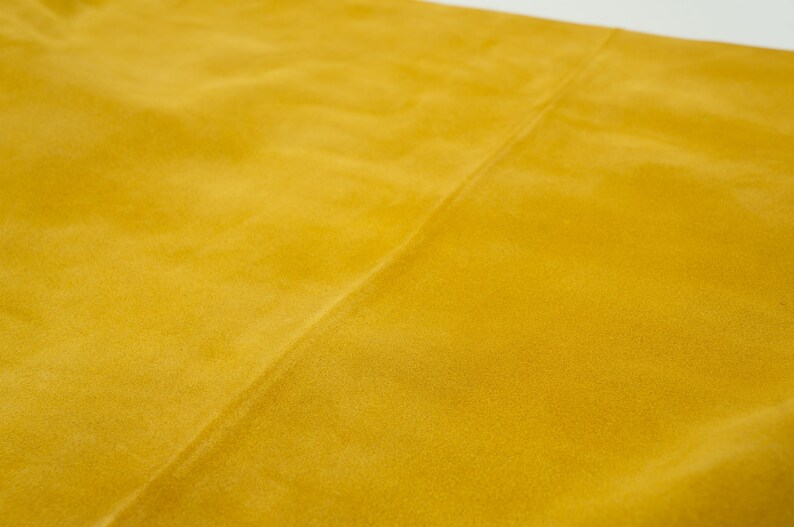 Yellow Suede Leather Sheets for Diy Crafts. Good Quality Genuine Suede ...