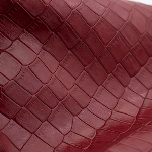 Croco Leather Sheets in Dark Red Color With Crocodile Patterna Very ...