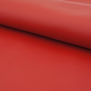 Red leather sheets with smooth surface. Nappa genuine leather | Etsy