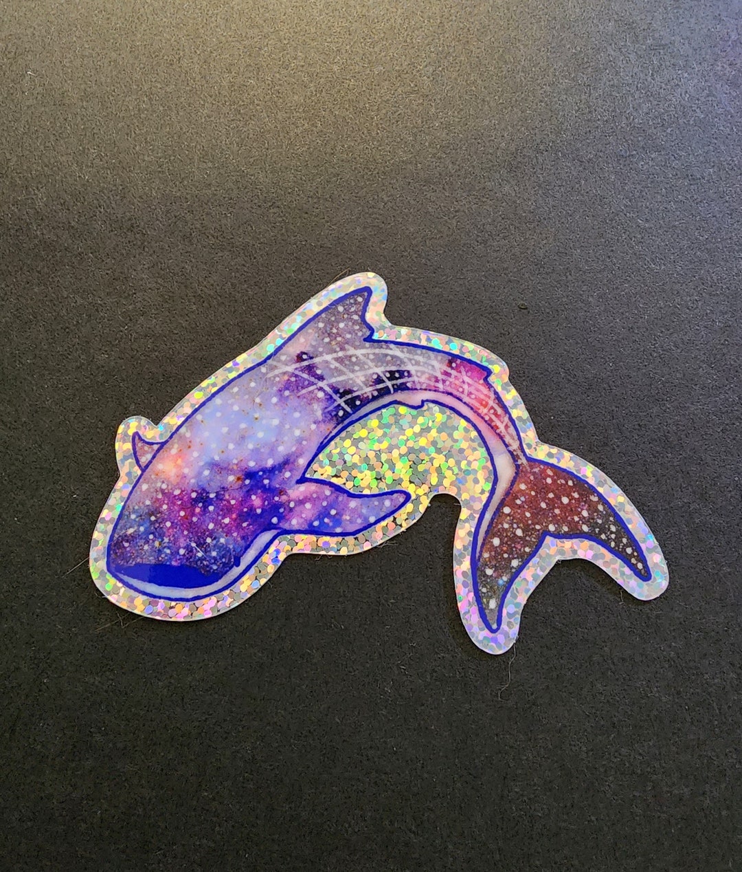 Glitter Astral Whale Shark Vinyl Sticker - Etsy