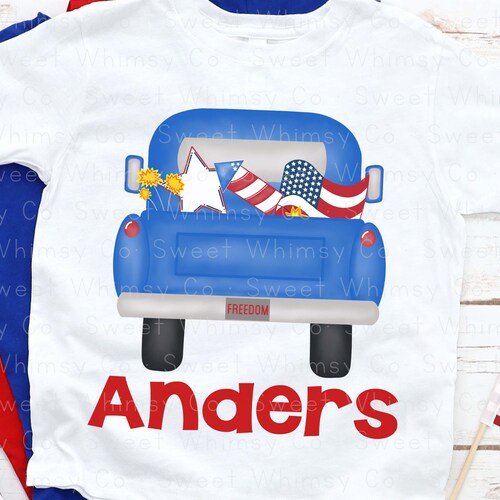 Watercolor 4th of July PNG Watercolor Dump Truck Clipart for | Etsy