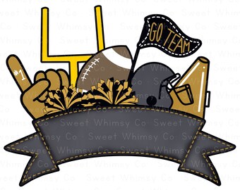 Black and Gold Football Design - Etsy