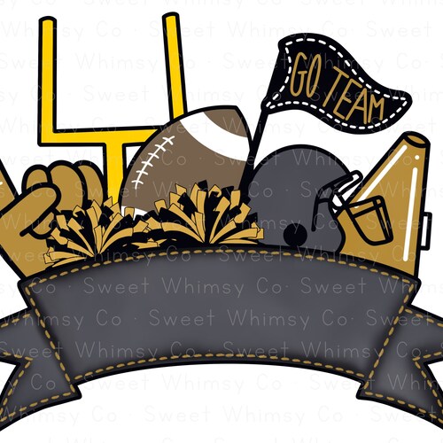 Black and Gold Football SVG - Etsy