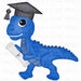 Blue Graduation Dinosaur PNG Sublimation Design, School Graduation ...