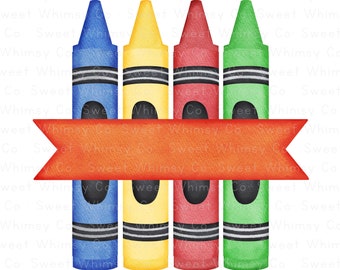 Primary Color Crayon Clipart - Etsy