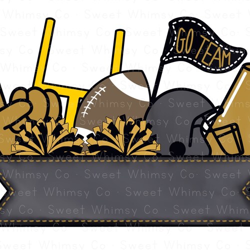 Black and Gold Football SVG - Etsy