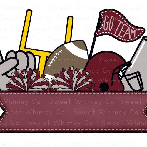 Football Brush Stroke Maroon & Gold Sublimation PNG Team - Etsy