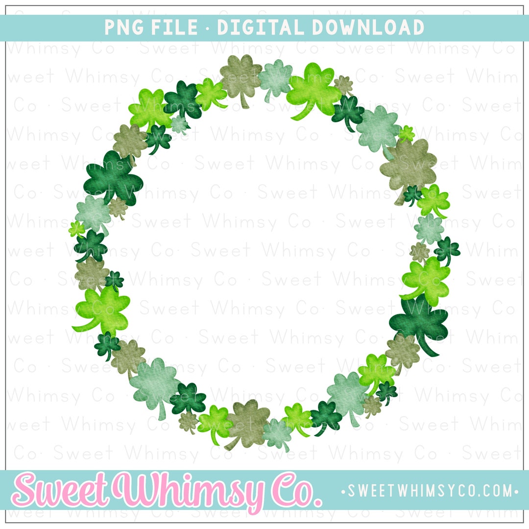 Shamrock Circle Frame PNG Sublimation Design | St Patrick's Day ...