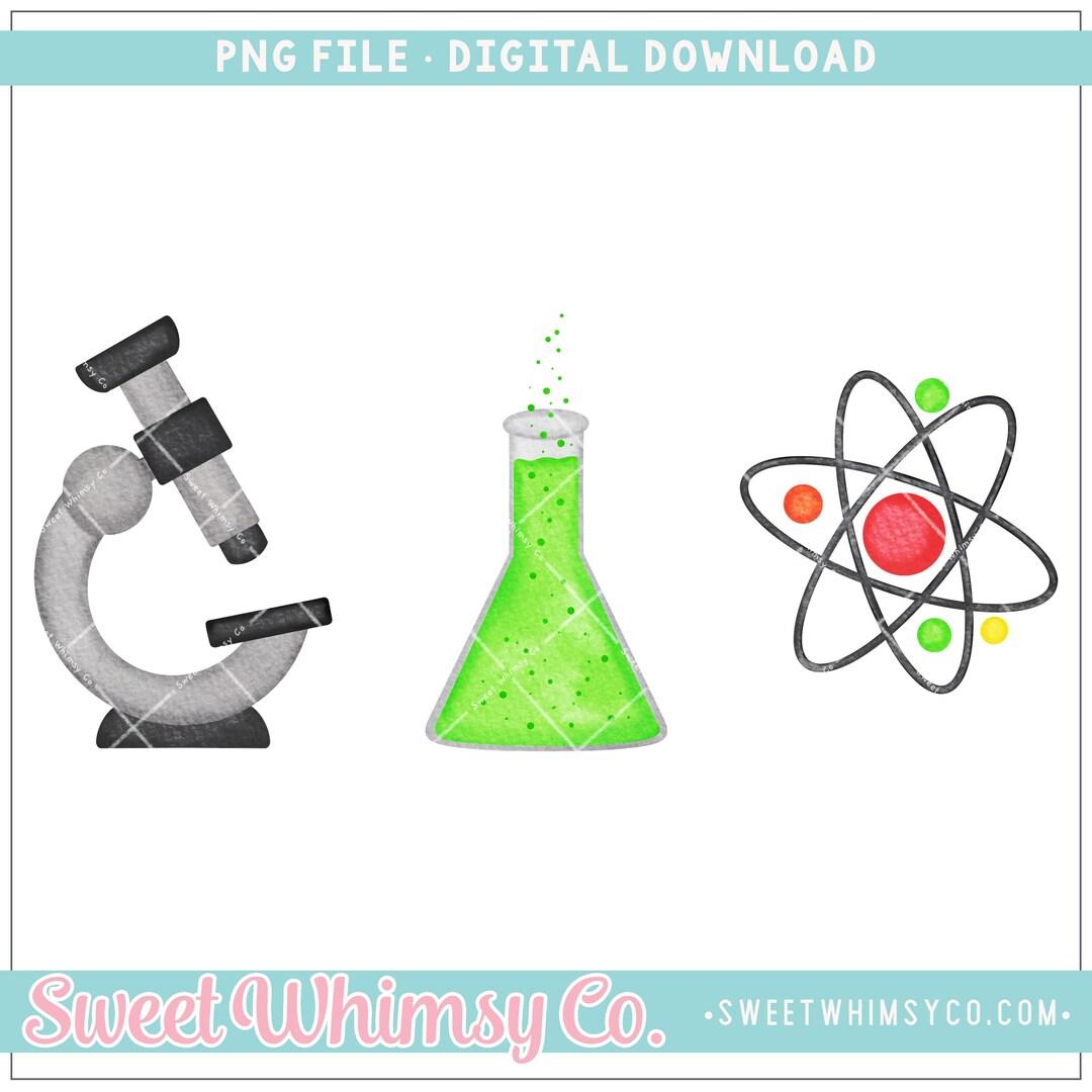 Chemistry School Science PNG Sublimation Design Microscope - Etsy