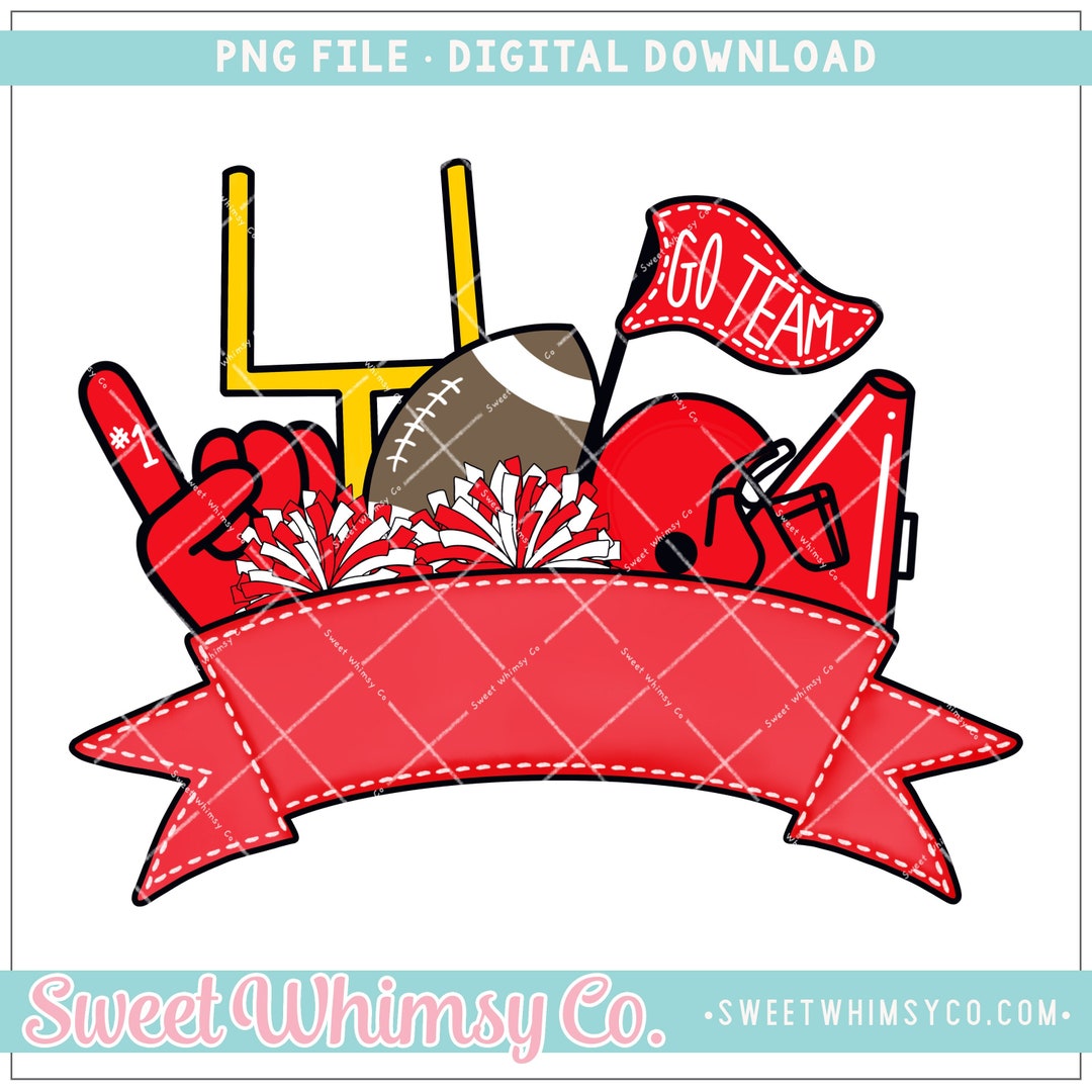 Red and White Football Team Fancy Banner PNG Sublimation Design ...