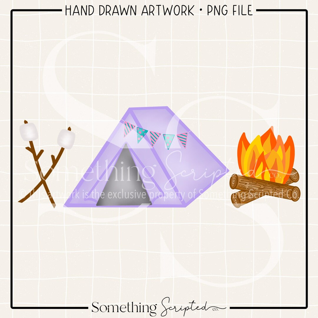 Roasting Marshmallows Tent Campfire PNG Sublimation Design, Camping ...