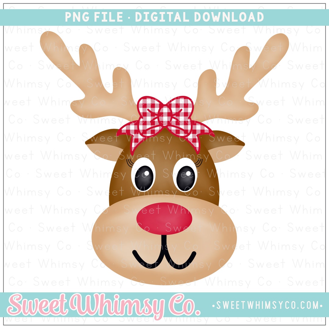 Reindeer Girl PNG Reindeer Sublimation Design Christmas Printable ...