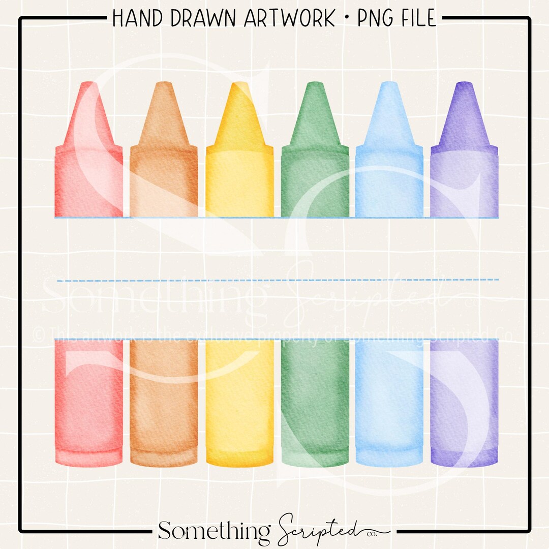School Crayons PNG Sublimation Design, Crayons Writing Guide PNG, Back ...