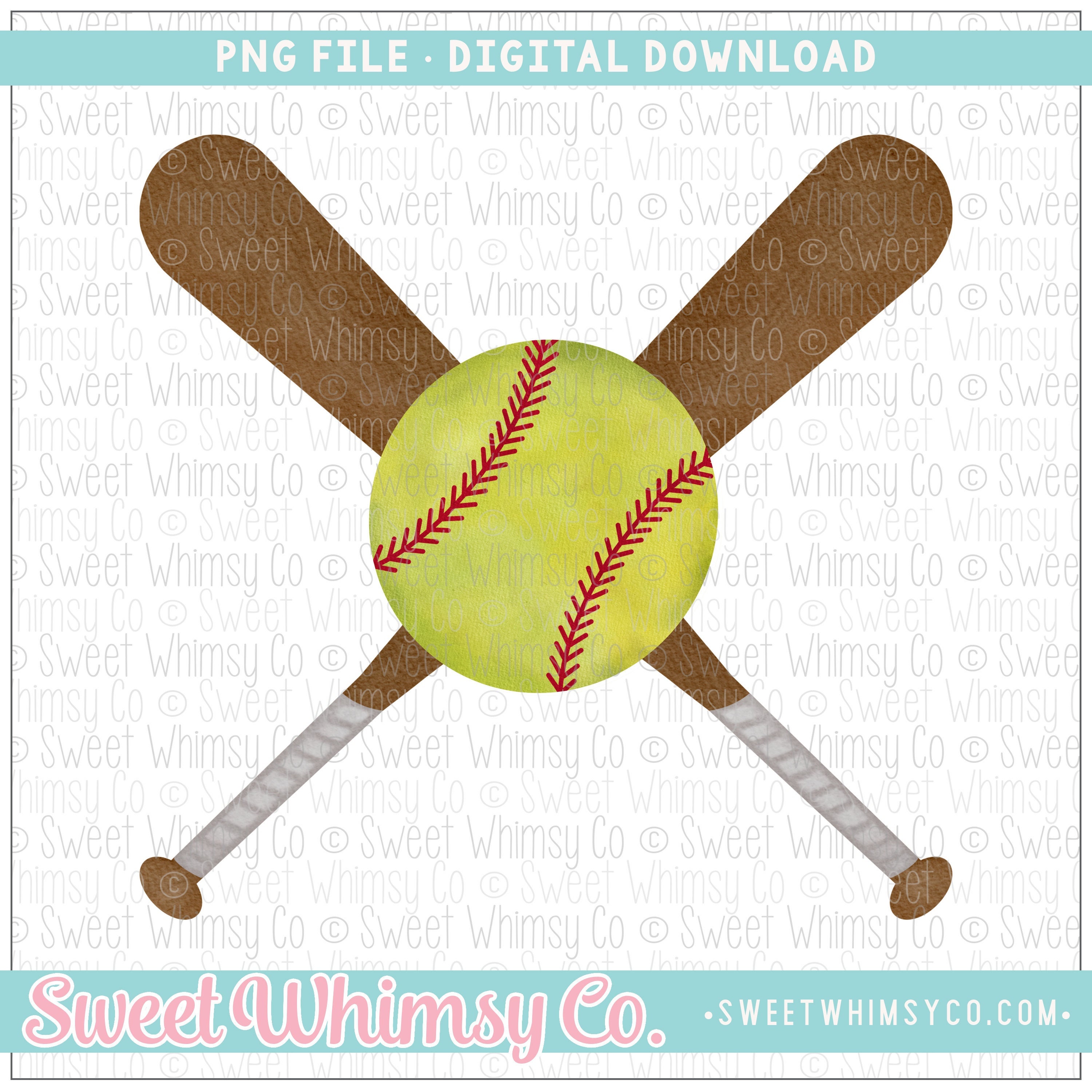 Softball Crossed Bats PNG Sublimation Design Softball Clipart - Etsy