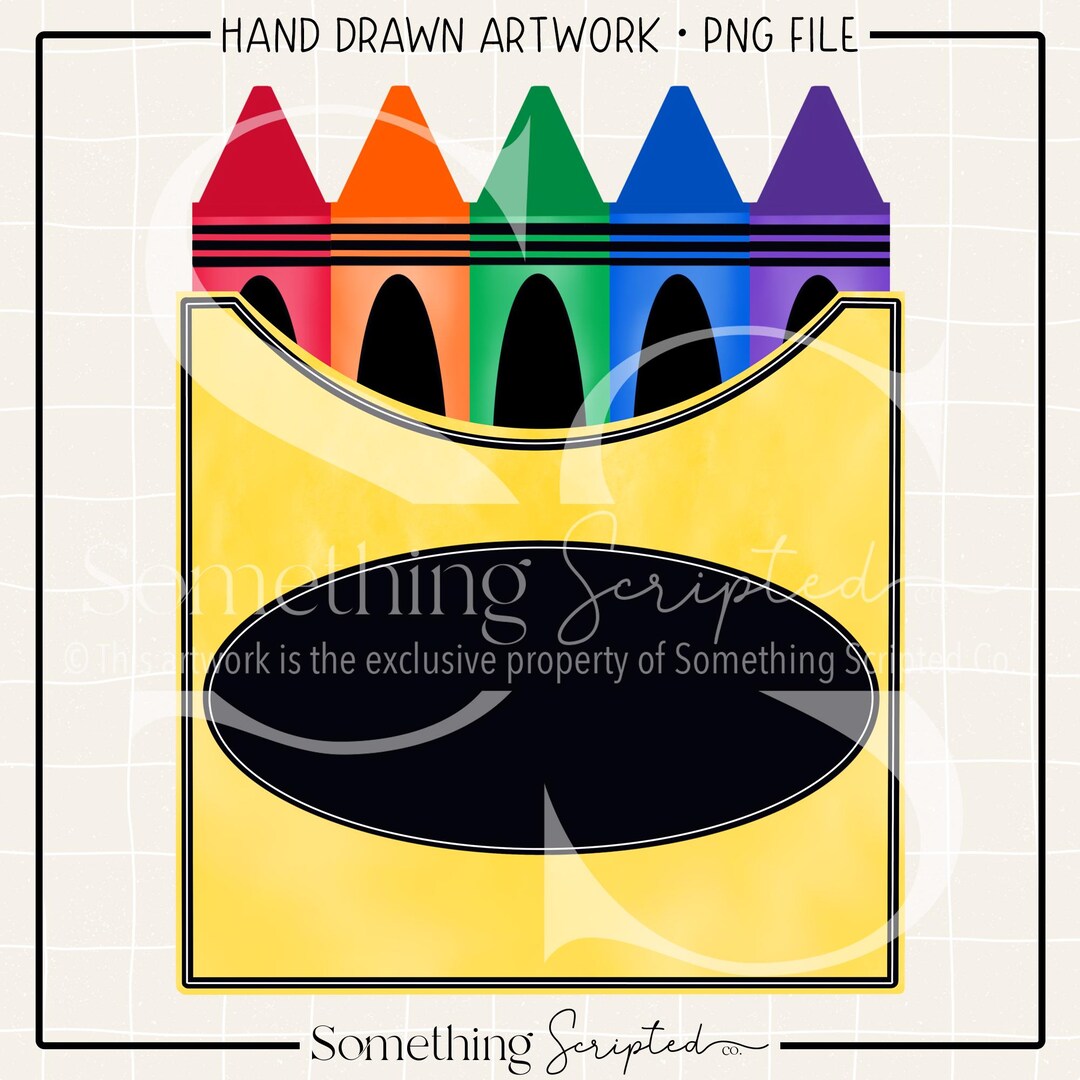 Crayon Box PNG Sublimation Design, Back to School Clipart Printable ...