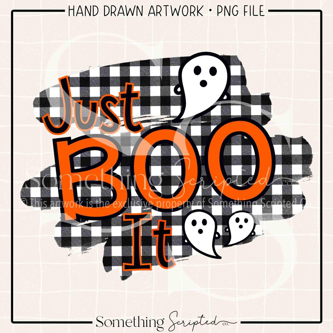 Just Boo It Halloween PNG Sublimation Design, Halloween Clipart ...