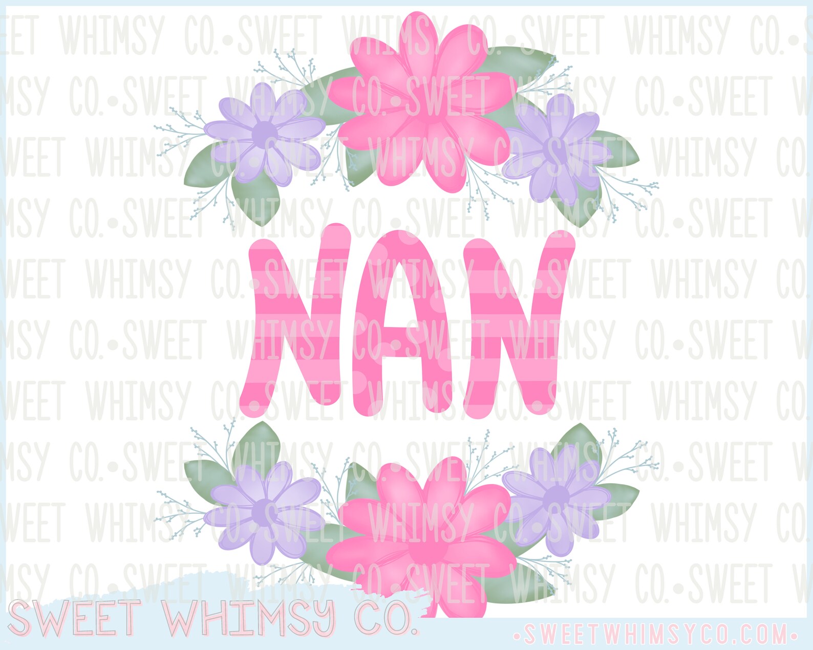 Nan Floral Frame Monogram PNG Digital Download Clipart File | Etsy