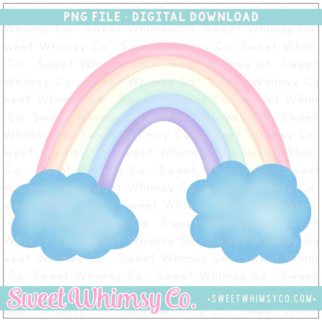 Watercolor Rainbow PNG Sublimation Design Rainbow Printable Clipart ...